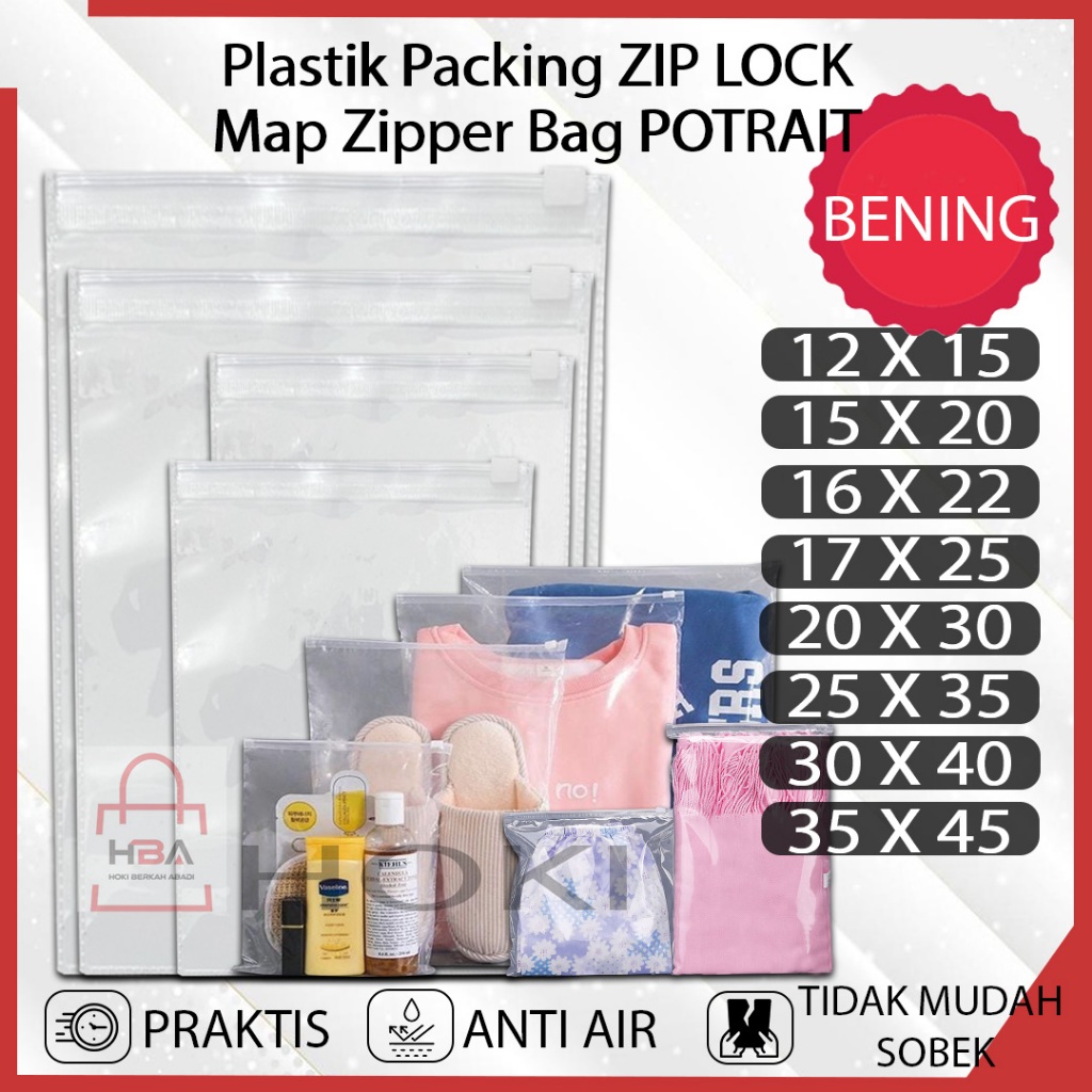 Jual Kantong Plastik Packing ZIPLOCK POTRAIT Anti Air Travel Pouch ...