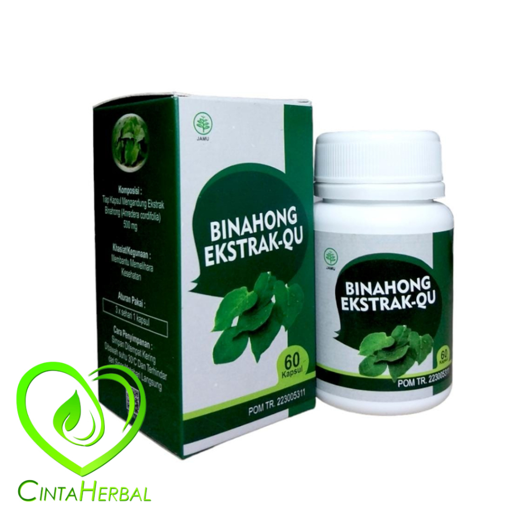 Jual Kapsul Binahong Ekstrak-Qu Isi 60 Kapsul Original I Kapsul Binahong Inayah Herbal Organik ...