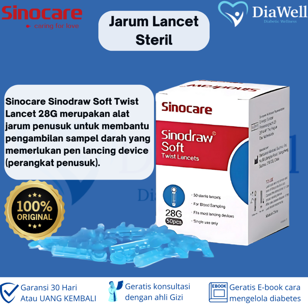 Jual Diawell Sinodraw Soft - Jarum Lancet Steril untuk Pengambilan ...