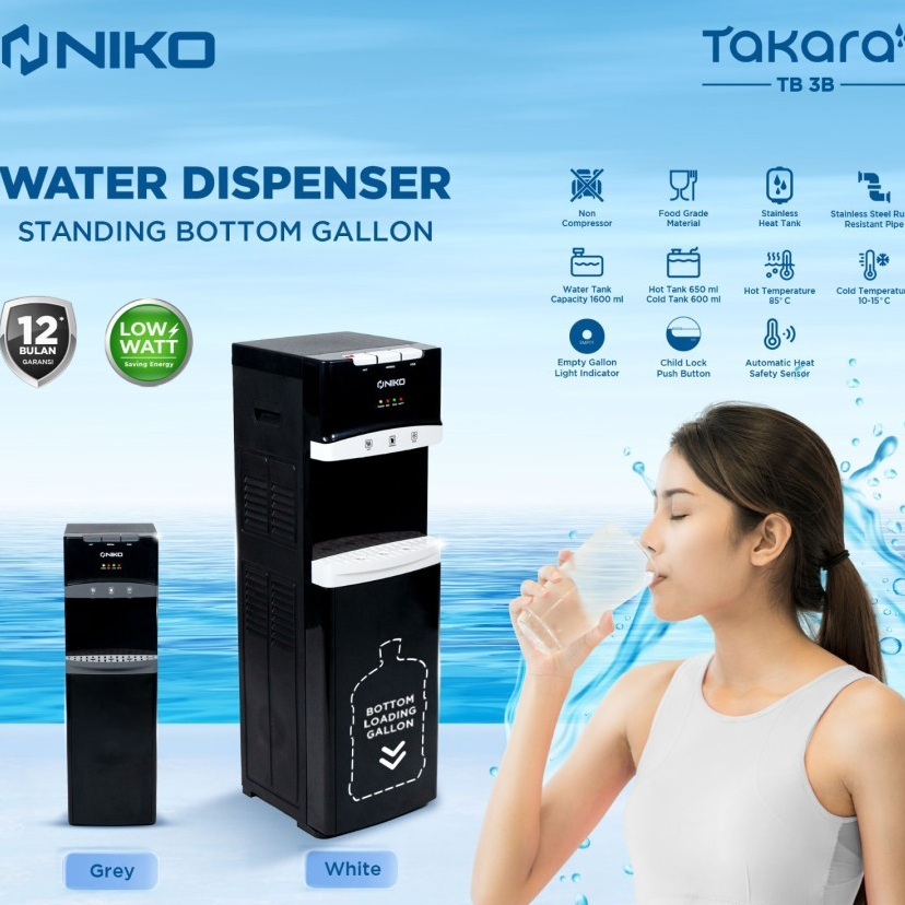 Jual DISPENSER NIKO TAKARA TB3B GALON BAWAH 3 KRAN PANAS NORMAL DINGIN TB 3B | Shopee Indonesia