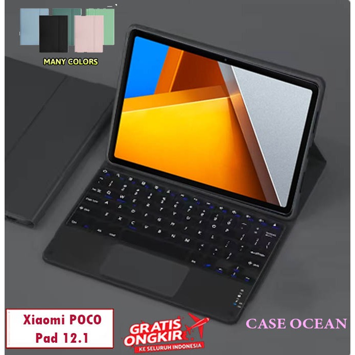 Jual Xiaomi POCO Pad 12.1 Flip Case Leather Casing Cover Keyboard ...