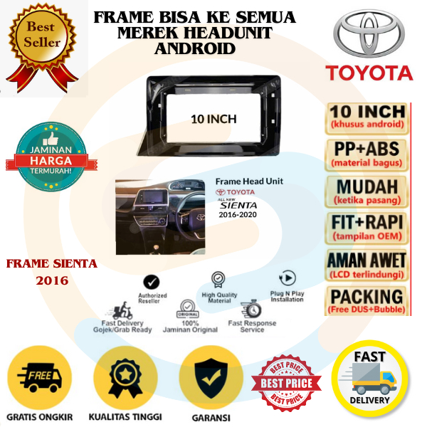 Jual FRAME HEAD UNIT ANDROID 7 INCH / 9 INCH / 10 INCH TOYOTA SIENTA ...