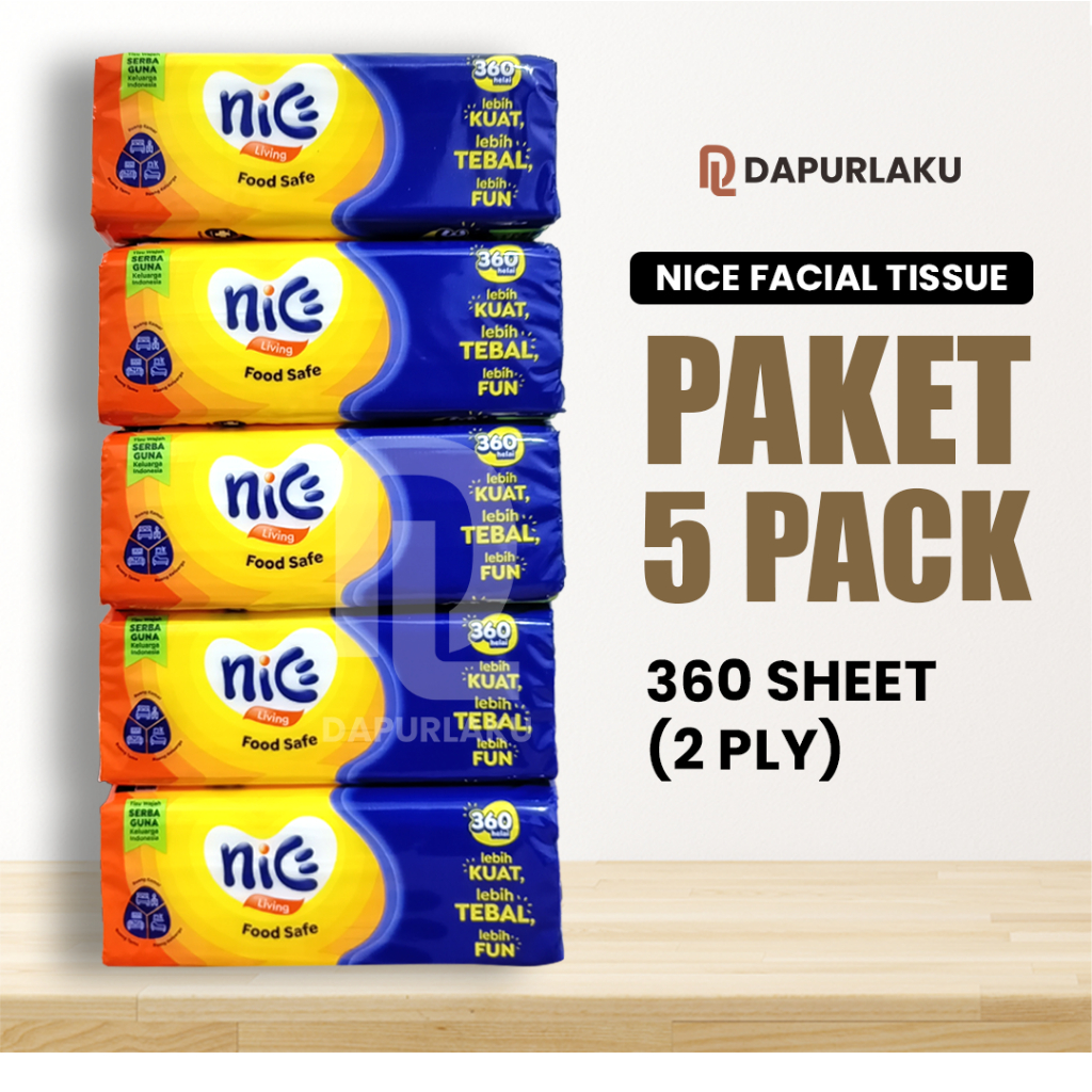 Jual Tissue Tisu Nice 5 Pack Facial 360 Sheets | Tisu Wajah | Tissue ...