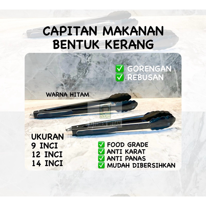 Jual Penjepit Makanan Capit Gorengan Stainless Steel Capitan Kue ...