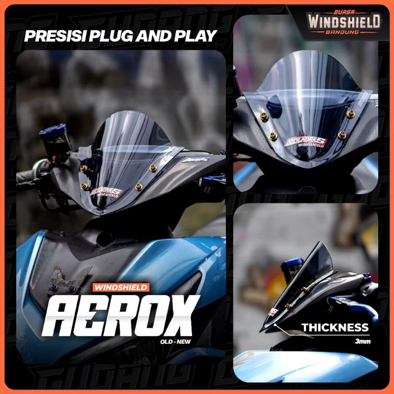 Jual Visor Aerox Windshield Aerox Model Scetbill Polos-DVS | Shopee ...