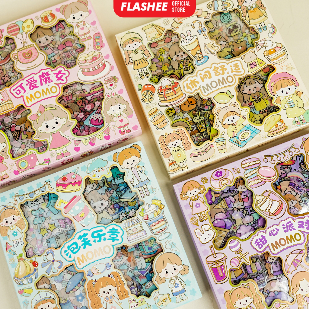 Jual (MOTIF MOMO) STICKER ANAK AESTHETIC MOTIF TERLARIS KARTUN KOREA ...