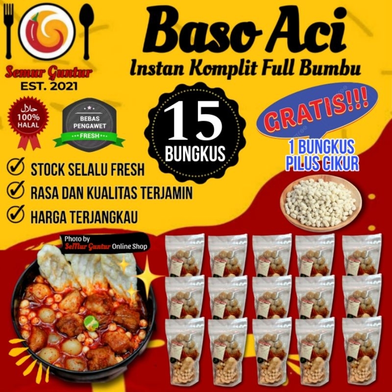 Jual 𝐏𝐑𝐎𝐌𝐎 𝟏𝟓 𝐁𝐮𝐧𝐠𝐤𝐮𝐬 Paket 𝐁𝐚𝐬𝐨 𝐀𝐜𝐢 𝐈𝐧𝐬𝐭𝐚𝐧 Komplit Full Bumbu Kuah ...