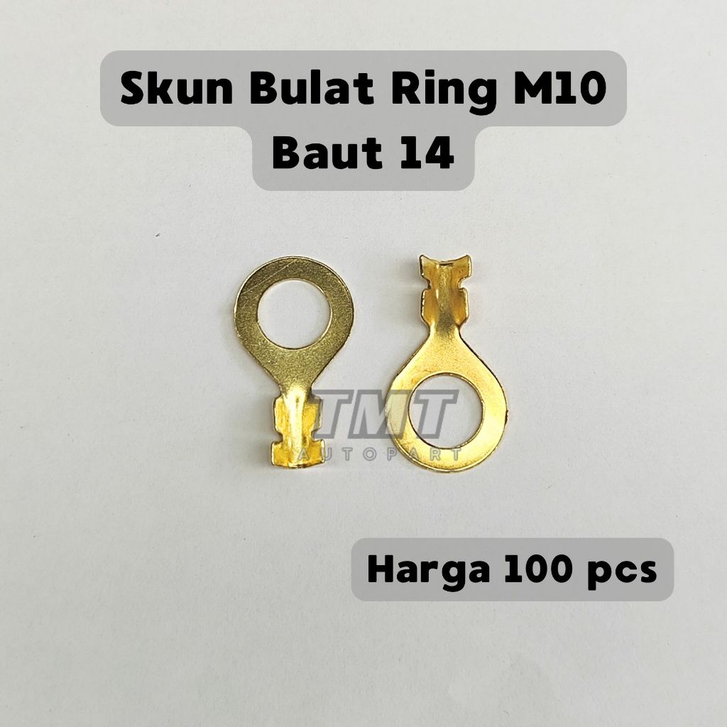 Jual (100 pcs) Skun Bulat Ring M10 / Skun Aki Bulat M10 / Terminal Ring ...