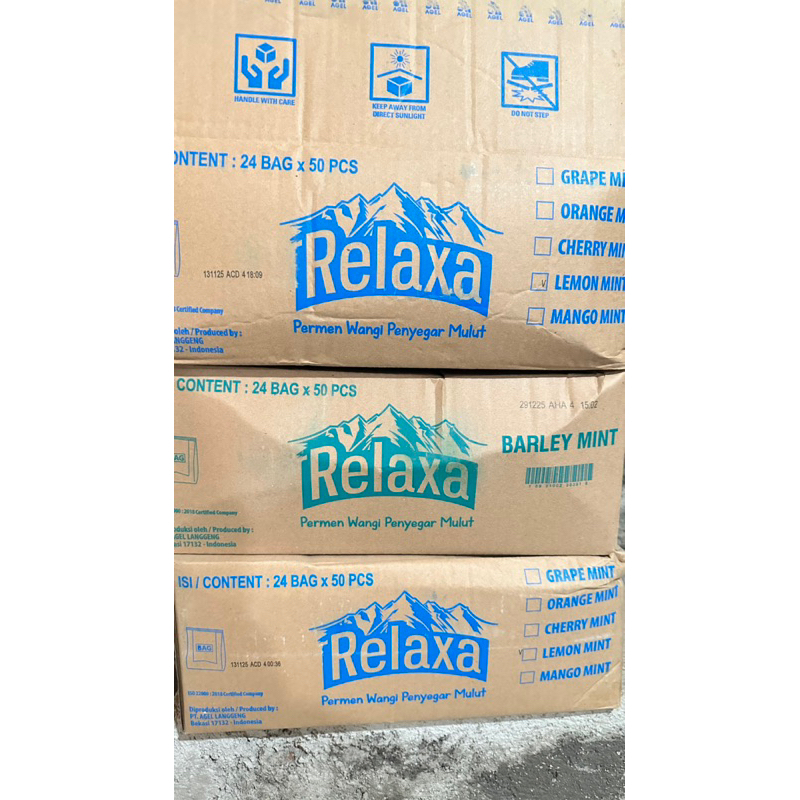 Jual 1 karton Permen RELAXA barley mint isi 24 bag ( Bisa Mix ...