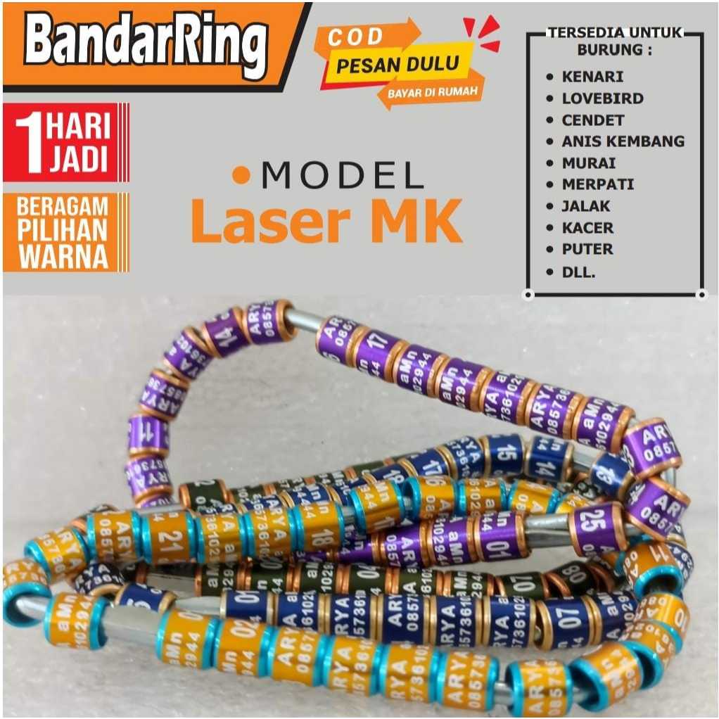 Jual Ring Burung model Laser MK kenari prenjak cigun kacer muraibatu ...