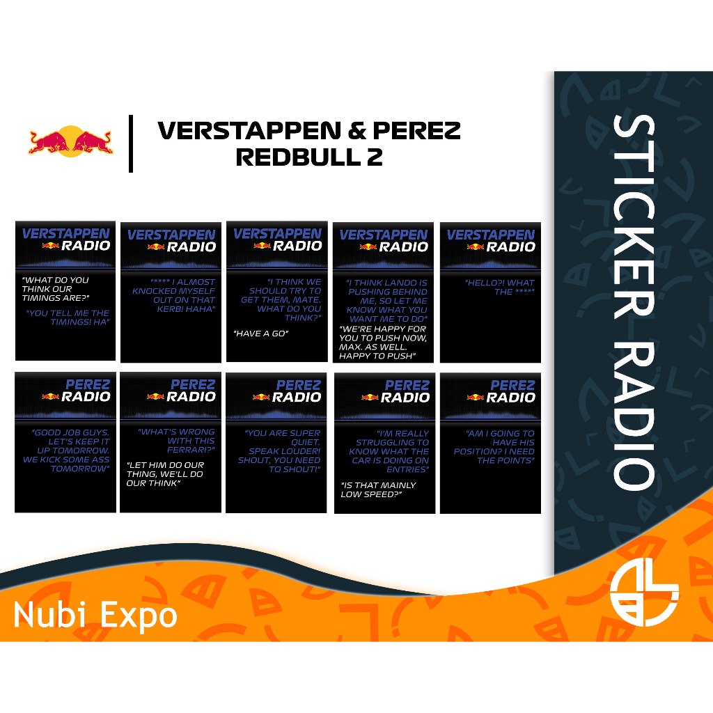 Jual Stiker Radio Red Bull F1 Team | Max Verstappen & Sergio Pèrez | 4. ...
