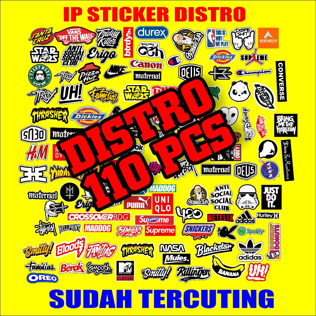 Jual STICKER DISTRO AESTHETIC ISI 110 PCS RANDOM STIKER BAND ANTI AIR ...