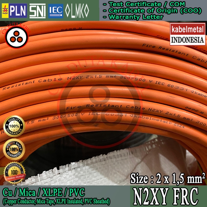 Jual Kabel N2XY FRC 2x1,5 mm2 KABEL METAL (KMI) /2x1,5 mm/2 x 1.5 mm mm2/2x1,5mm mm2/2 x 1,5/2 x ...