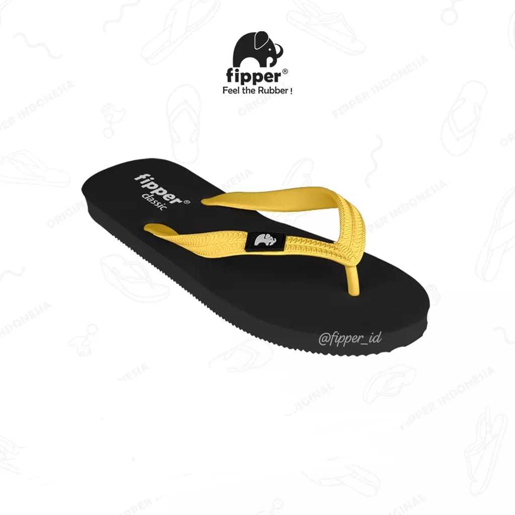 Jual [FIPPER CLASSIC] - Black/Yellow - Sandal Jepit Pria & Wanita ...