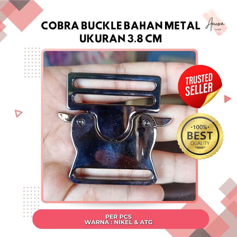 Jual (PER PCS) COBRA BUCKLE SLOP METAL UKURAN 3.8 CM / KUNCI SODOK ...