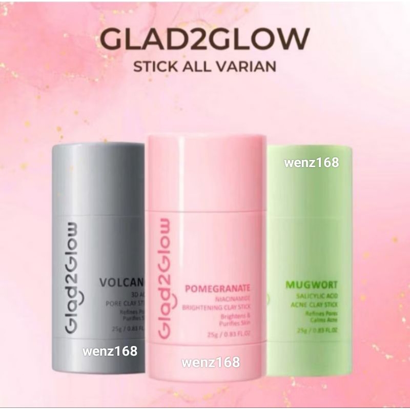 Jual Glad2Glow Pomegranate Niacinamide Brightening Clay Stick | Volcano Salicylic Acid Clay Mask ...