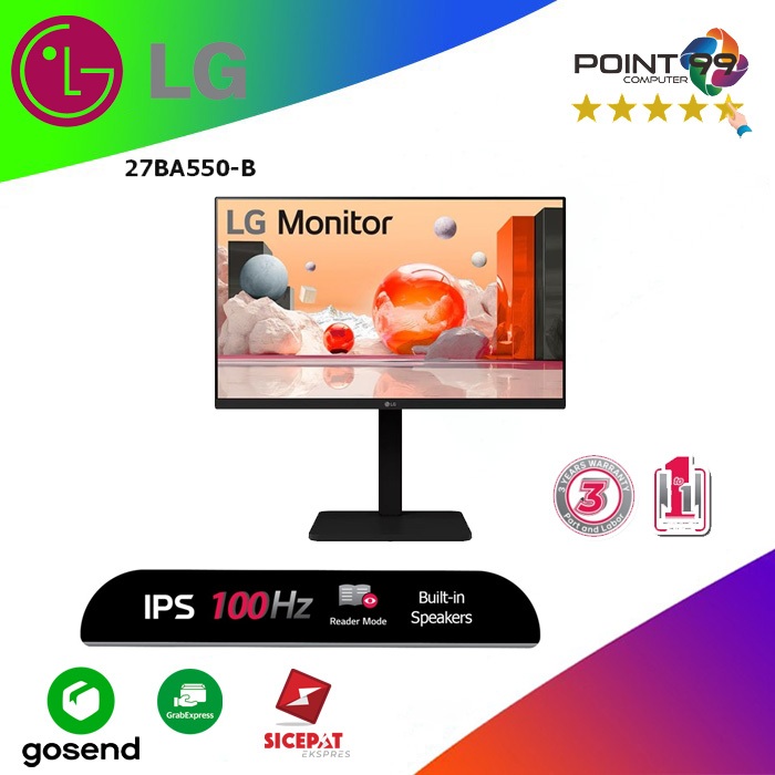 Jual LG 27BA550-B 27'' IPS FHD monitor with with Speaker and Height ...