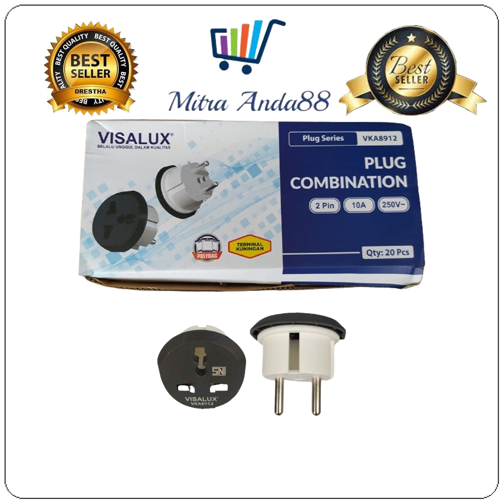 Jual Mitraanda88 Steker Universal Colokan Kaki 3 Gepeng Travel Adaptor plug combination visalux ...