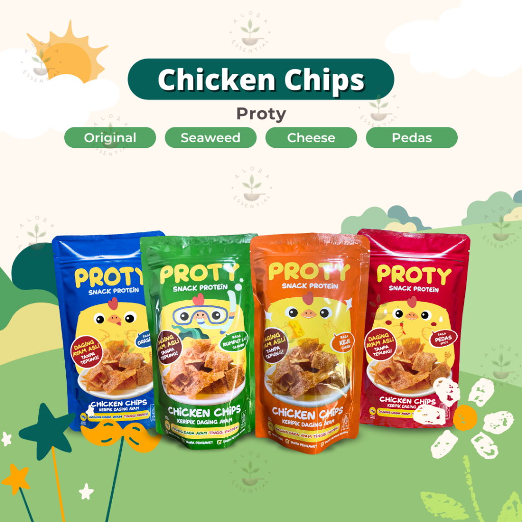 Jual PROTY Chicken Chips - Keripik Daging Ayam Krispi - Snack Cemilan ...