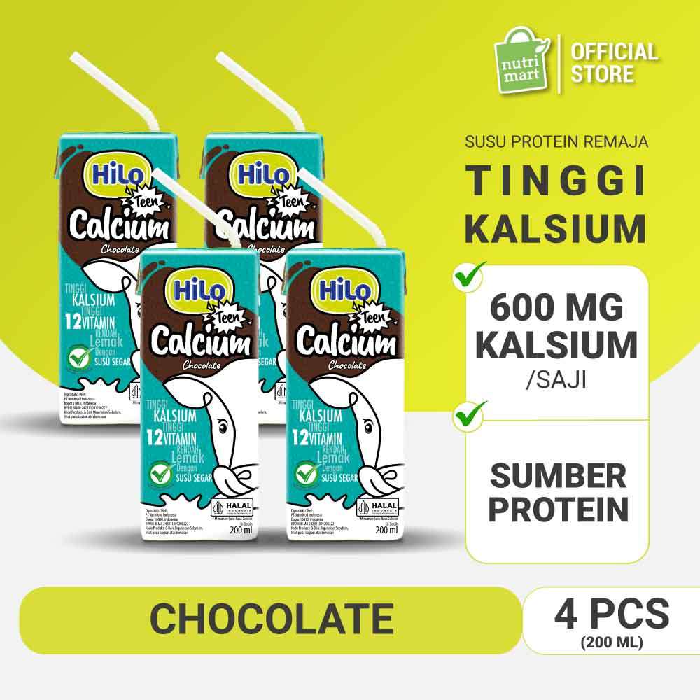 Jual 4 Pack - HiLo Teen UHT Chocolate Milk 200 ml x 4 pcs Ready to ...