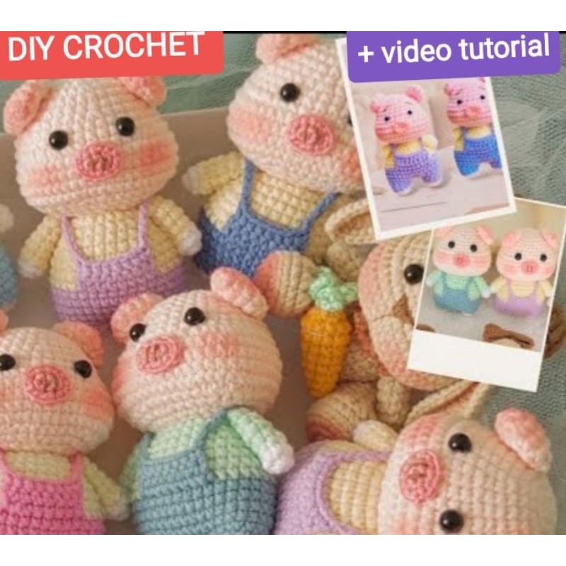 Jual DIY CROCHET KIT BABI PAKET MERAJUT + VIDEO TUTORIAL | Shopee Indonesia