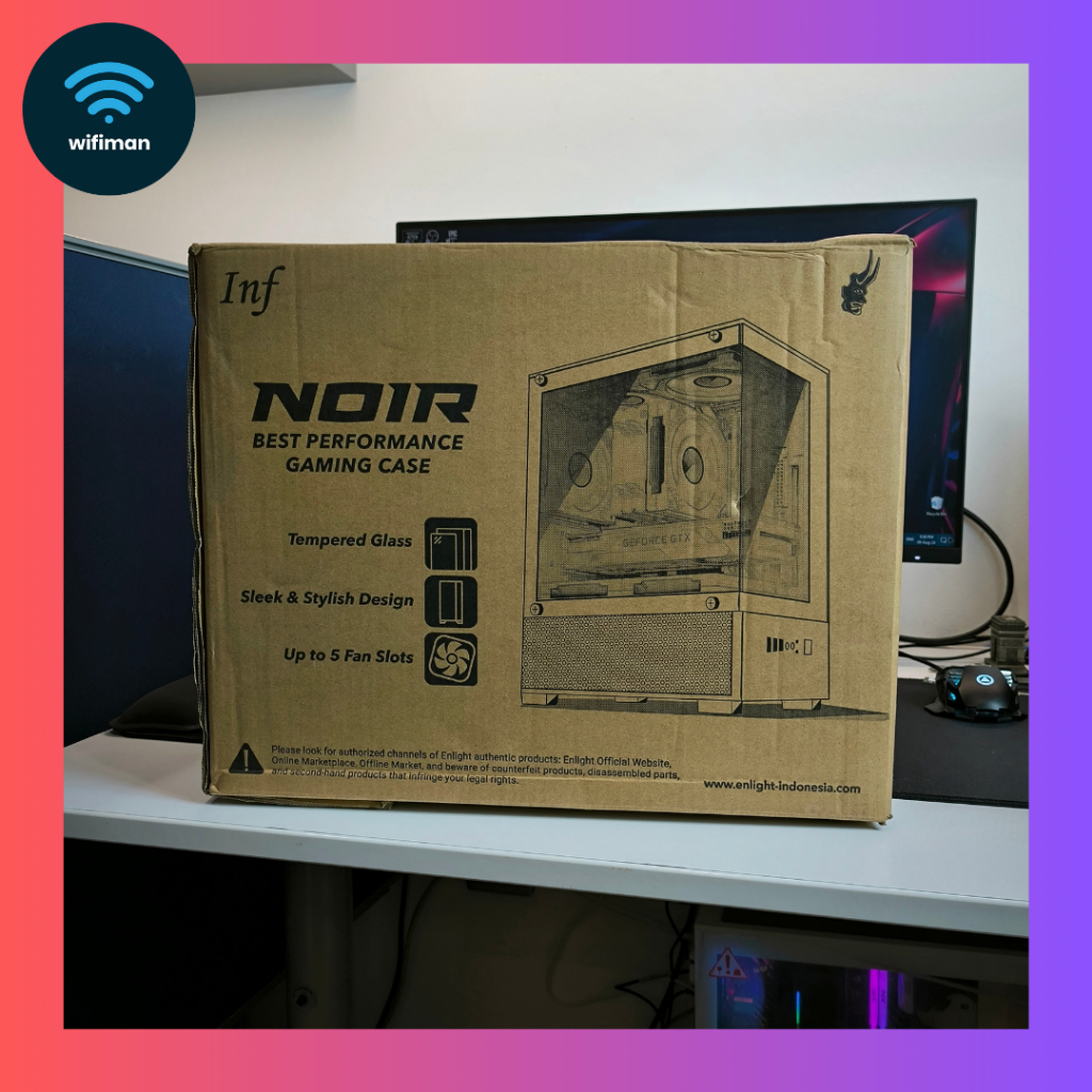 Jual Infinity NOIR 3 Fan mATX Black White Case Tempered Glass Casing ...