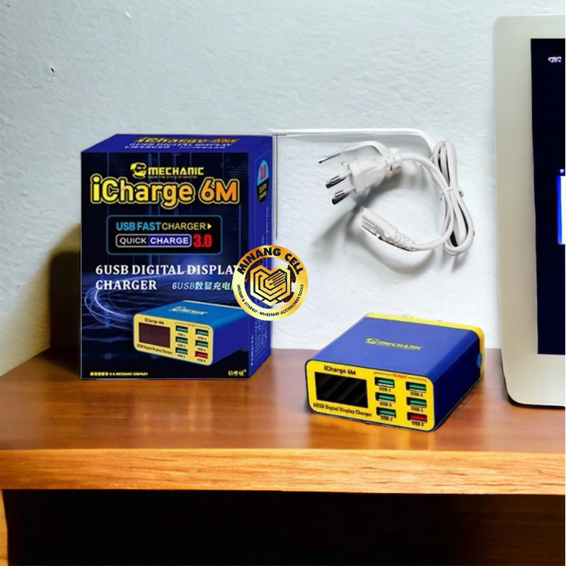 Jual ADAPTOR SMART CHARGER MECHANIC 6 USB DIGITAL CHARGER | Shopee ...