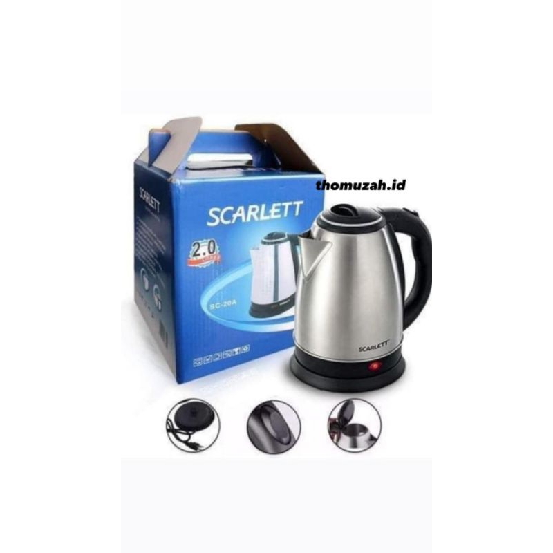 Jual Teko Listrik Stainless Steel Pemanas Air Low Watt 2 Liter Scarlett ...