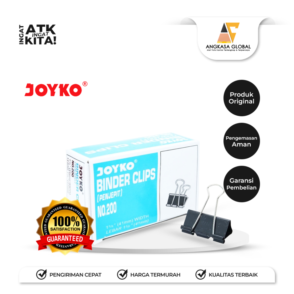 Jual JOYKO BINDER CLIP NO.200 (1DUS) | Shopee Indonesia