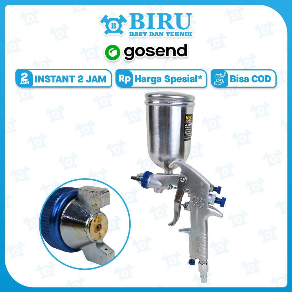 Jual Mollar Spray Gun F75 Semprotan Cat Tabung Atas 400ML | Shopee ...