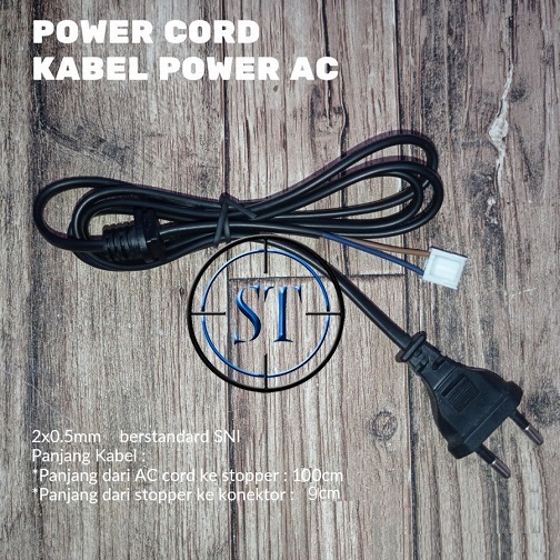 Jual Kabel Power AC STB 1M 2x0.5mm Cable koneksi PSU LCD LED TV Monitor ...