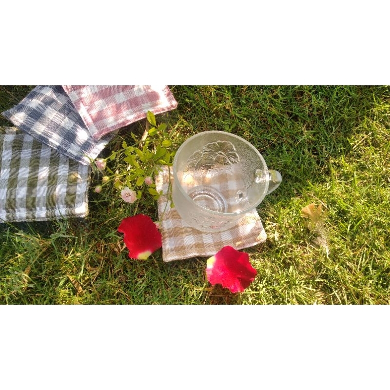 Jual Tatakan Gelas Kain Aesthetic Uk -+ 10 x 10 cm Coaster Kain Motif ...