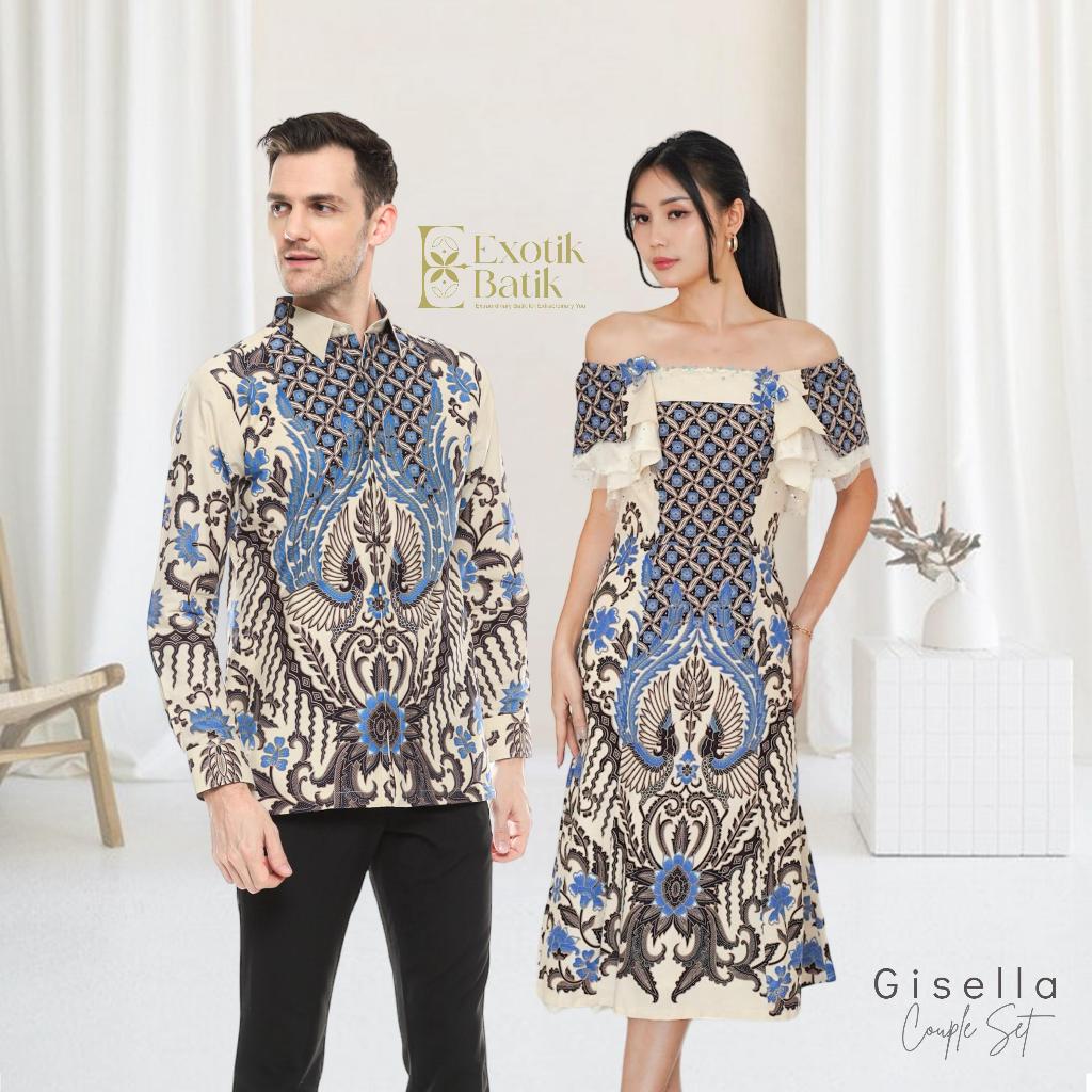 Jual Gisella Batik Dress/Batik Couple Set/Batik Pesta/Batik Kondangan ...