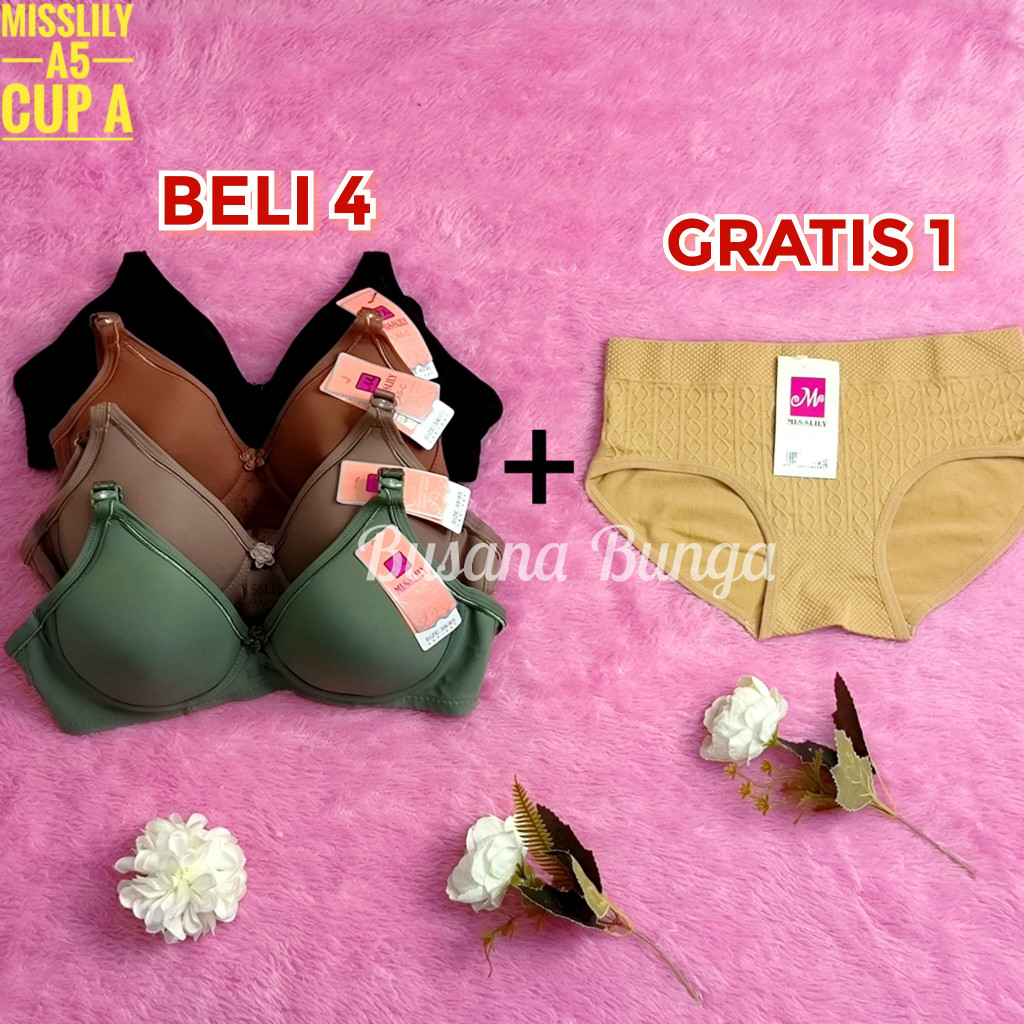 Jual ( BUY 4 FREE 1 CD ) Bra/BH Misslily A5-C cup A Full Coverage ...