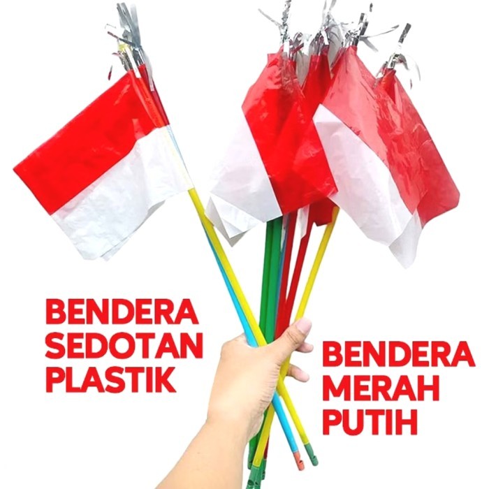 Jual Bendera Merah Putih Stick / Bendera Merah Putih Sedotan Plastik ...