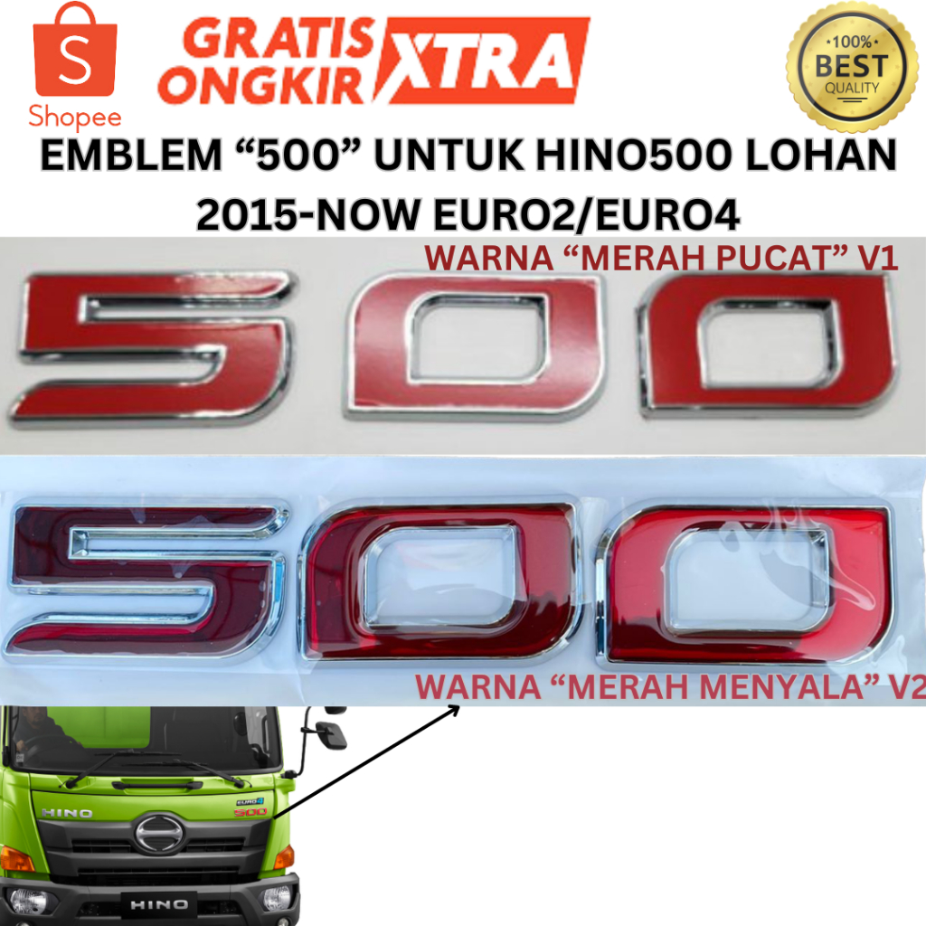 Jual EMBLEM "500" HINO NEW GENERATION BEST QUALITY | Shopee Indonesia