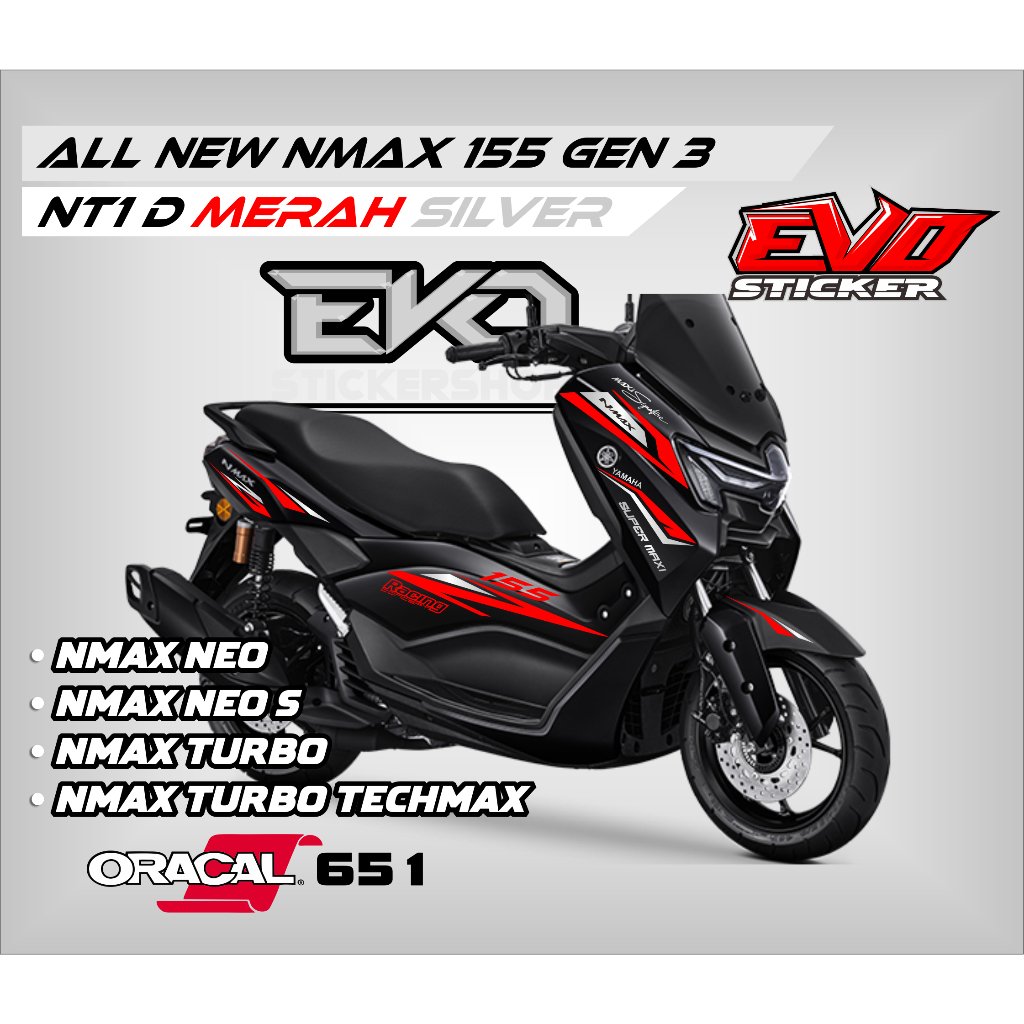 Jual STIKER NEW NMAX NEO HITAM NMAX NEW TURBO CUTTING STICKER 2024 NT1 ...