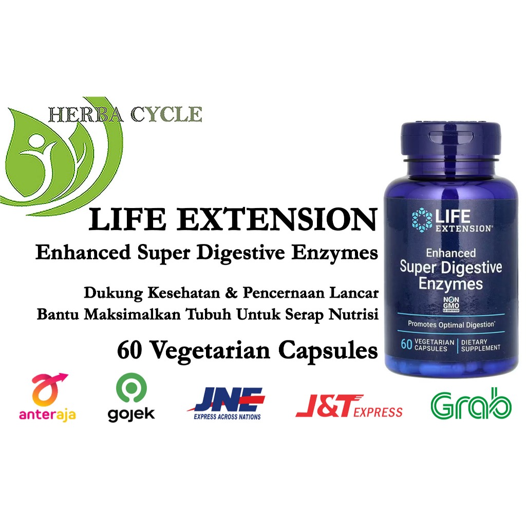 Jual Life Extension Enhanced Super Digestive Enzymes Super 60 Veg Cap Enzim Pencernaan ORI USA ...