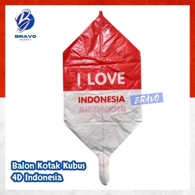 Jual Balon Kotak Kubus 4D Dirgahayu Indonesia HUT RI Merah Putih ...