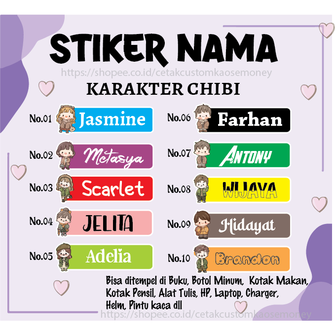 Jual STICKER LABEL NAMA KARAKTER CHIBI CUSTOM SPIRITED AWAY ...