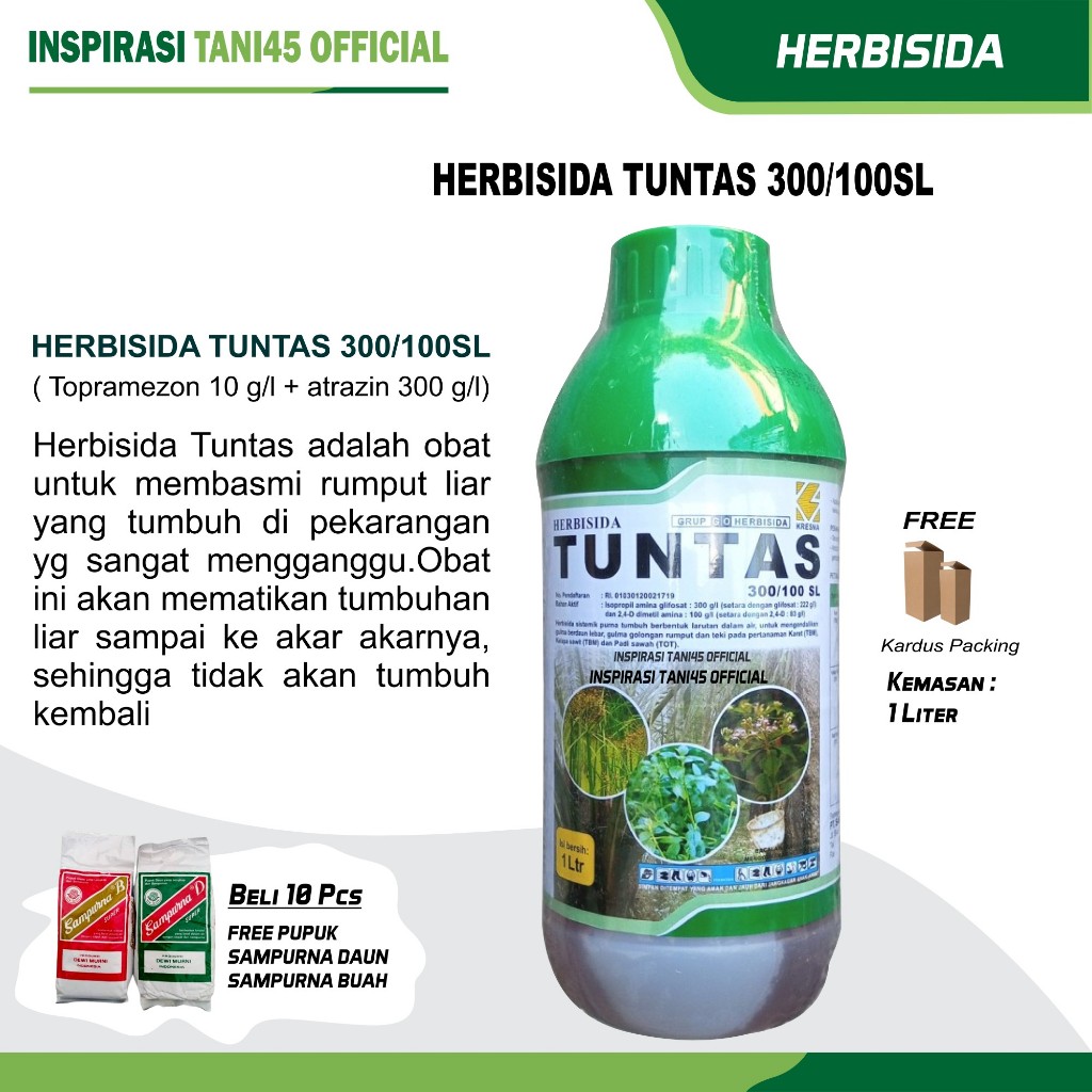 Jual Herbisida Tuntas 1 liter/Obat Pertanian Herbisida Tuntas Pembasmi ...