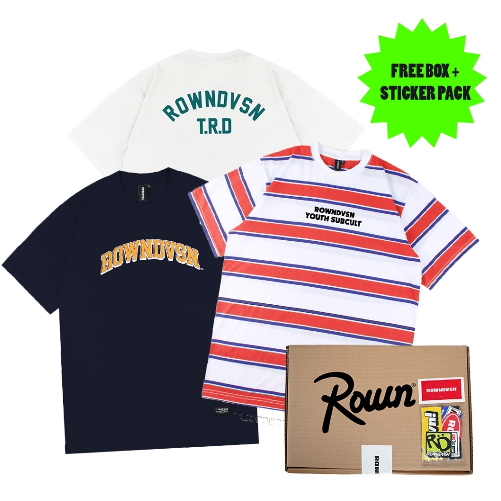 Jual Bundling T-Shirt Beli 1 Dapat 3 [GRATIS STICKER PACK DAN BOX] Rown ...