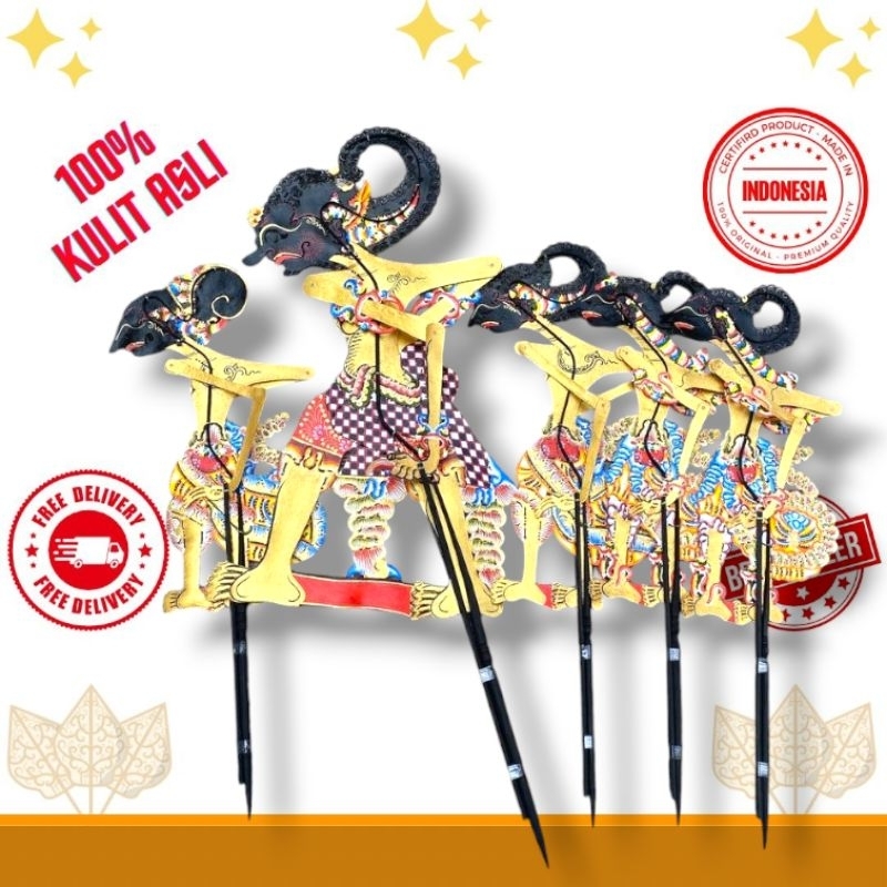 Jual Wayang Kulit sapi PANDAWA LIMA -+ 60 cm Alusan Standar Dalang ...