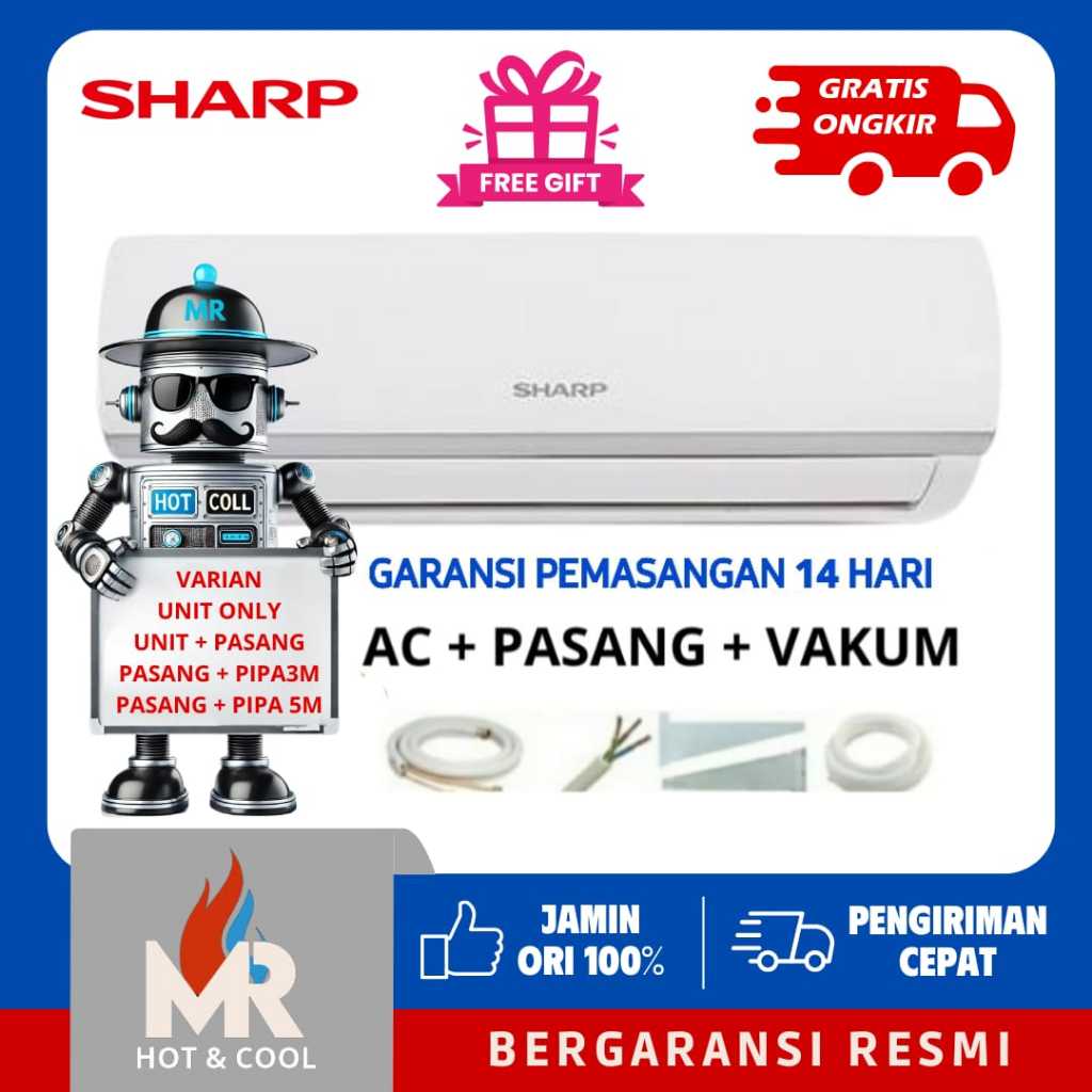 Jual AC SHARP 18ZCY 2 PK AH-A18ZCY + PASANG 2PK AHA18ZCY | Shopee Indonesia