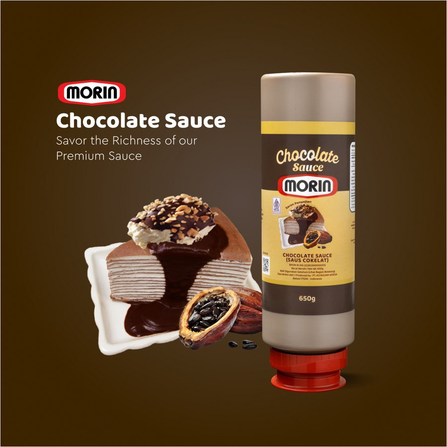 Jual Morin Chocolate Sauce Tube 650gr - Topping Saus Cokelat | Shopee ...
