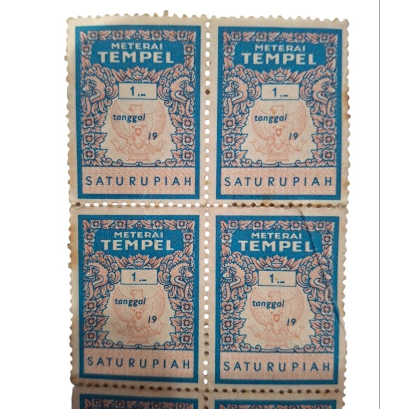 Jual Materai Tempel 1 Rupiah Tahun 1970an | Materai Kuno 1 Rupiah Asli ...