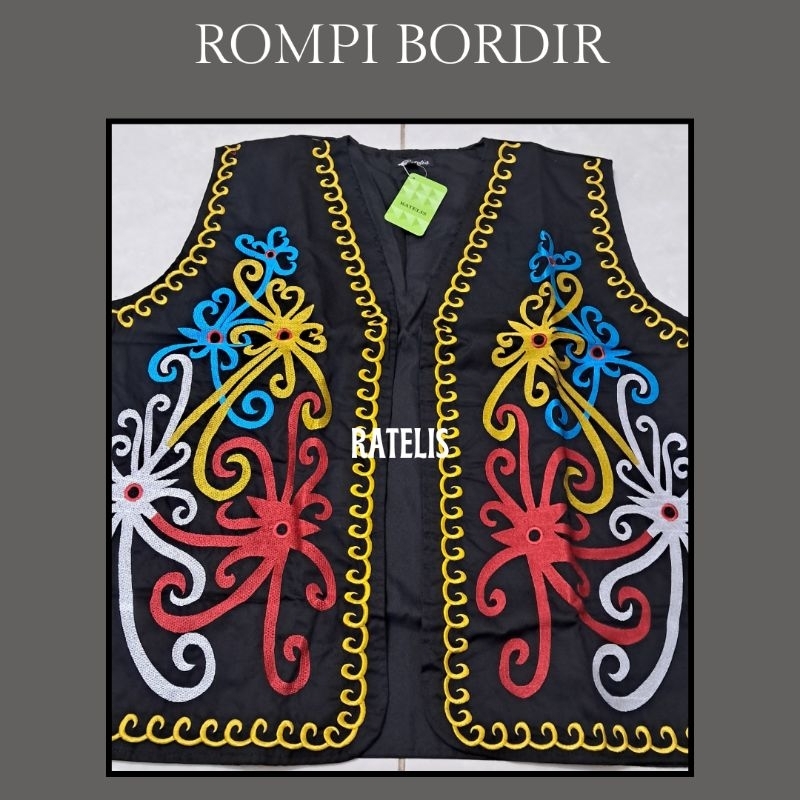 Jual Rompi Bordir Motif Dayak Vest Motif Borneo | Shopee Indonesia