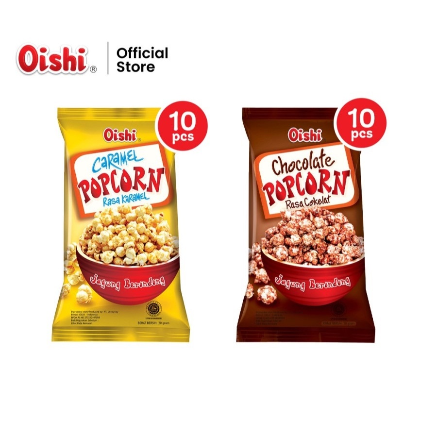 Jual Oishi Popcorn Snack Makanan Ringan 20 Gr. Renceng 10 pcs | Shopee ...