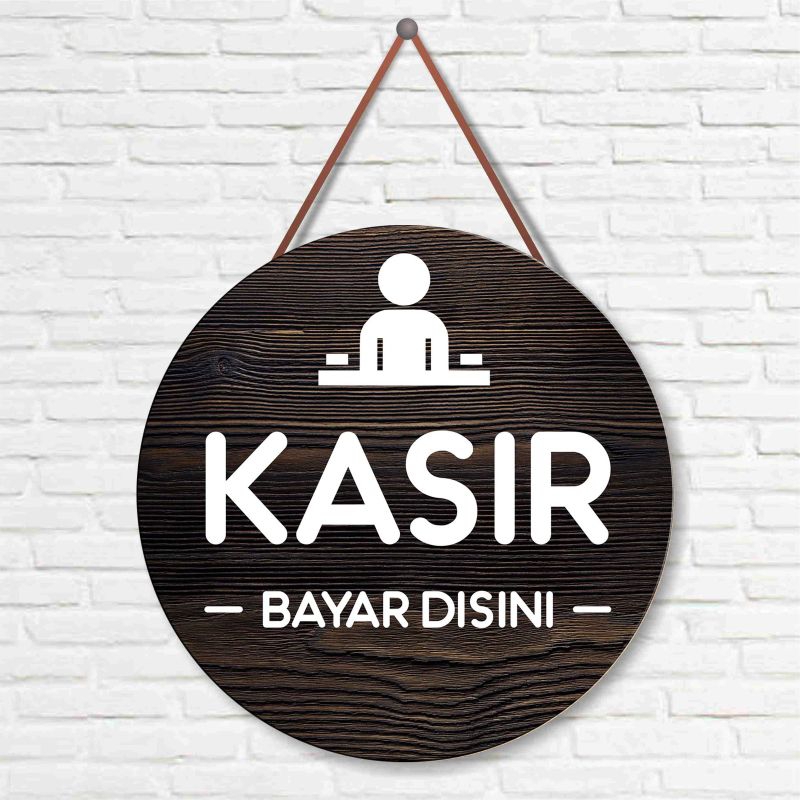 Jual Kasir bayar disini sign board papan gantung kayu mdf laminasi ...