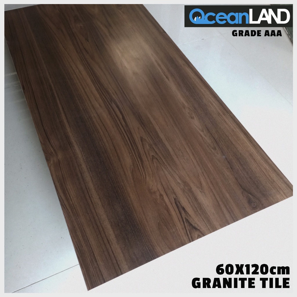 Jual Granit lantai 60x120 Motif Kayu Coklat Tua Surface Matt Original Granite Tile Grade AAA ...